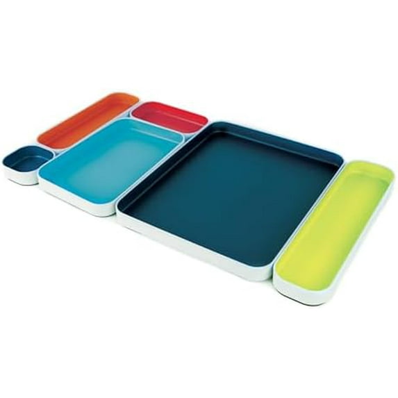 6 Piece Metal Organizer Tray Set for Storing Makeup, Stationery ...