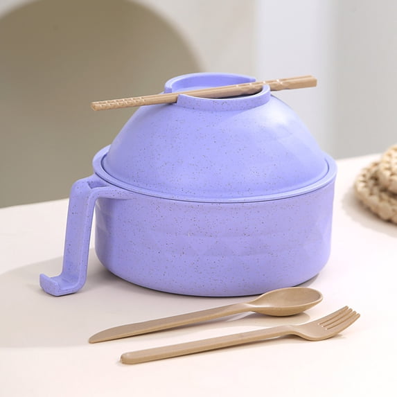 6-Piece Microwave Safe Ramen Bowl Set - Bamboo Fiber Noodle Container ...