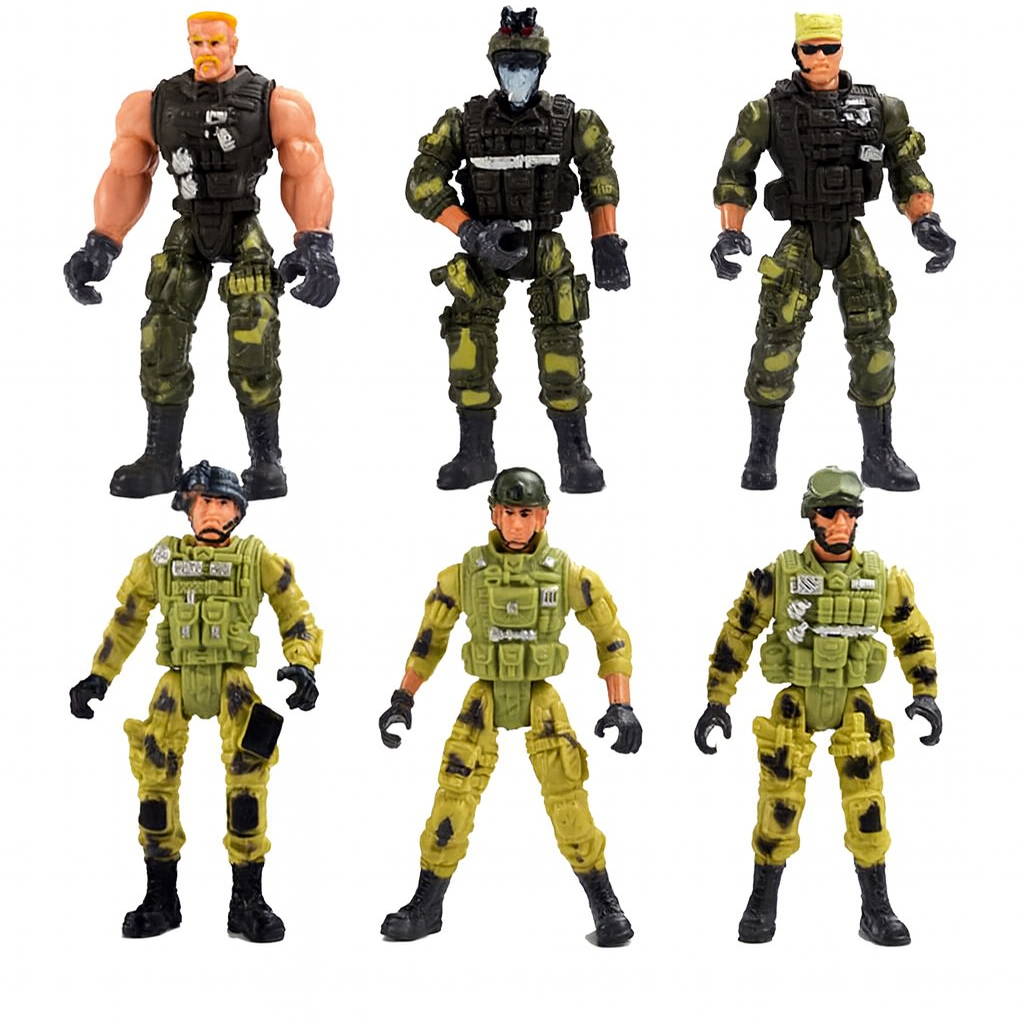6-Piece Military Toys Playset – 10cm Articulated Military Action ...