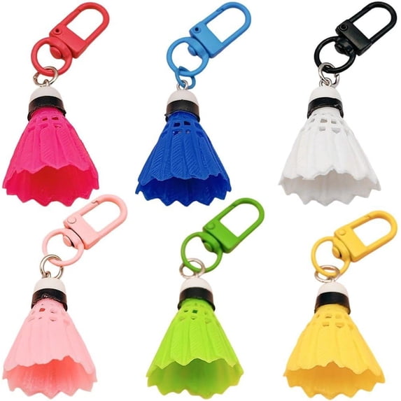 6-Piece Mini Badminton Keychain Set - Cute Shuttlecock Keyring for Keys ...