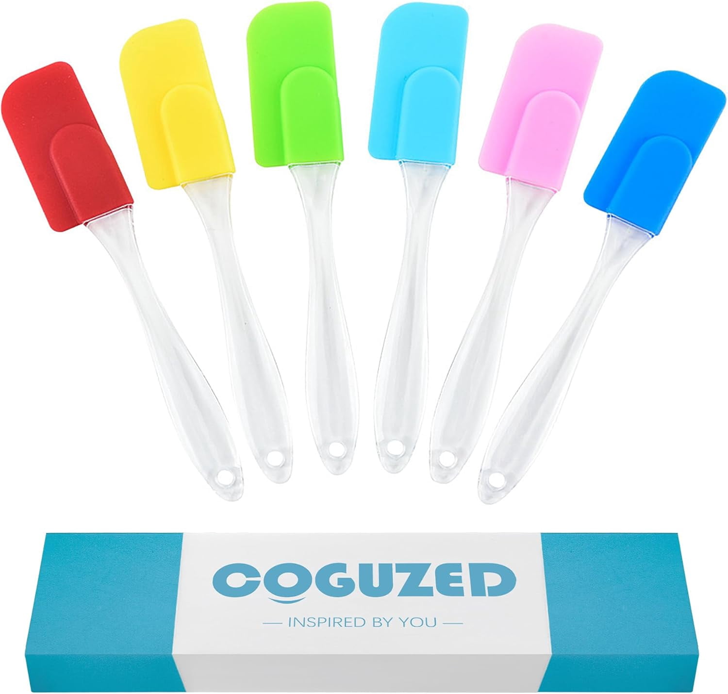 6 Piece Mini Silicone Spatula Set, Small Rubber Spatulas Handle, Heat ...