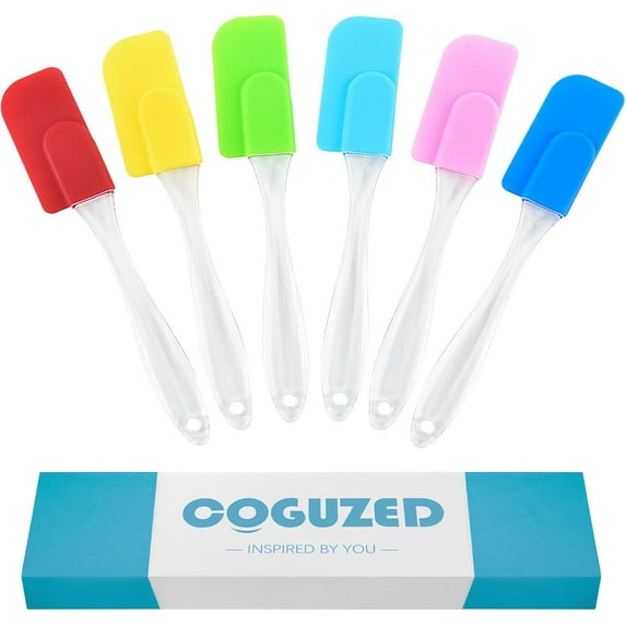 6 Piece Mini Silicone Spatula Set, Small Rubber Spatulas Handle, Heat ...