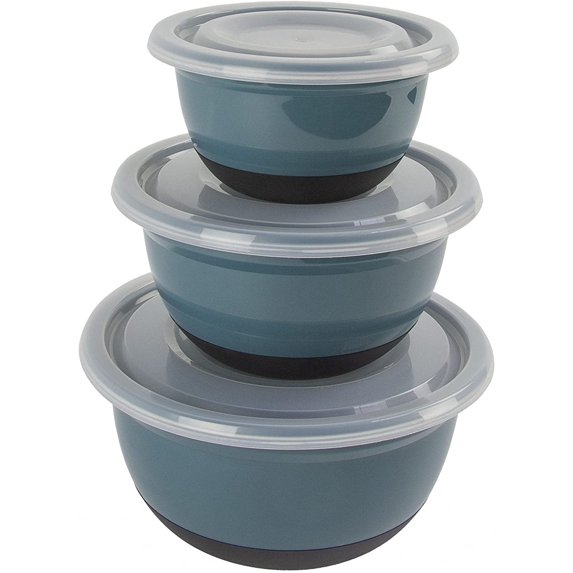 6-Piece Mixing Bowl Set with Non-Slip Base – Durable, BPA-Free Plastic ...