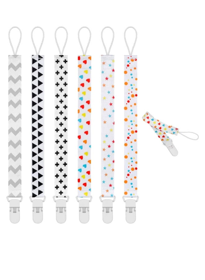 6-Piece Multi Purpose Pacifier Holder Strap Set，Pacifier Clips for Boys ...