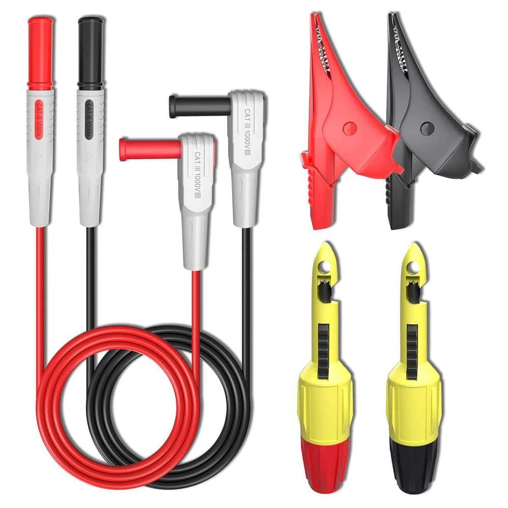6-Piece Multimeter Test Leads Kit with Alligator Crocodile Clips Wire ...