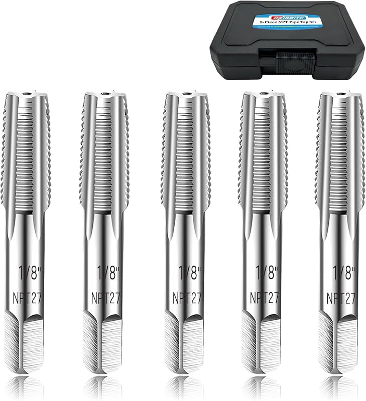 6-Piece NPT Pipe Tap Set, 1", 3/4", 1/2", 3/8", 1/4", 1/8" NPT Tap Set ...