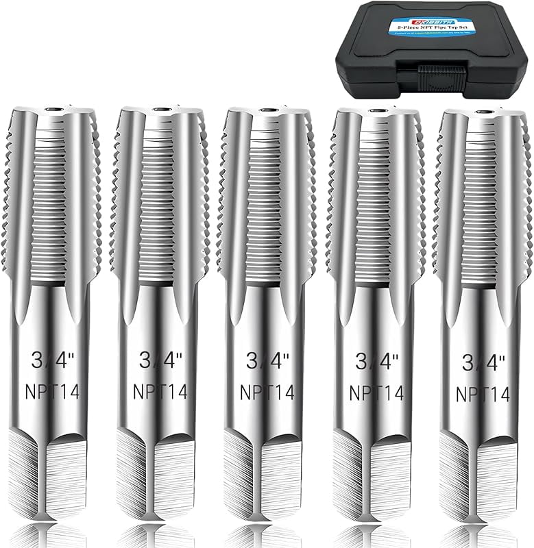 6-Piece NPT Pipe Tap Set, 1", 3/4", 1/2", 3/8", 1/4", 1/8" NPT Tap Set ...