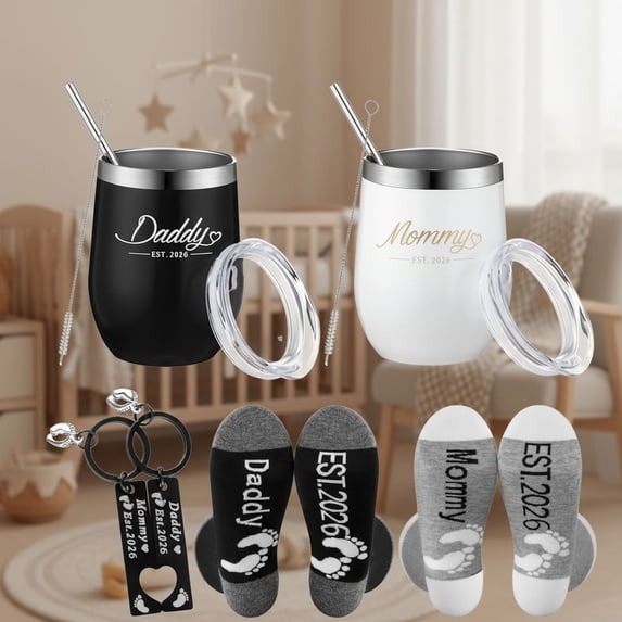 6-Piece New Parent Gift Set 20oz Stainless Steel Insulated Mug (with ...