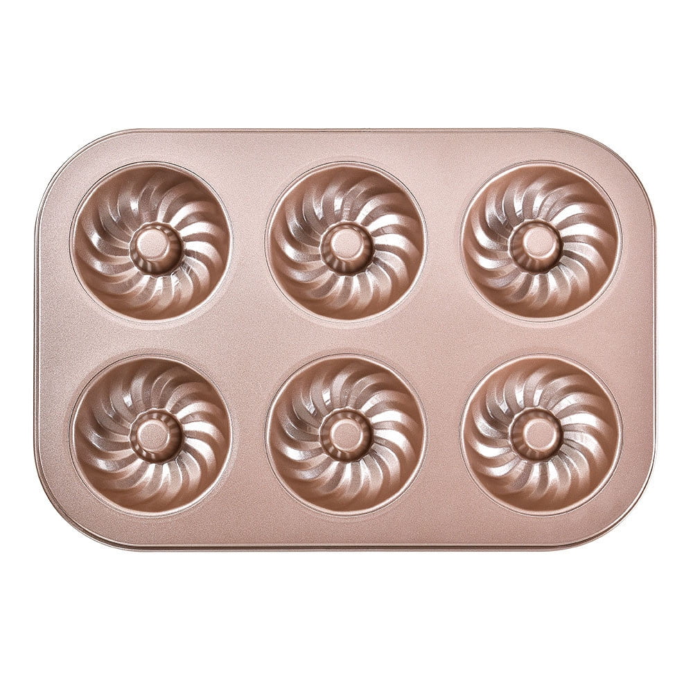 6-Piece Non-Stick Cake Baking Pan Set,Household Donut and Muffin Molds ...