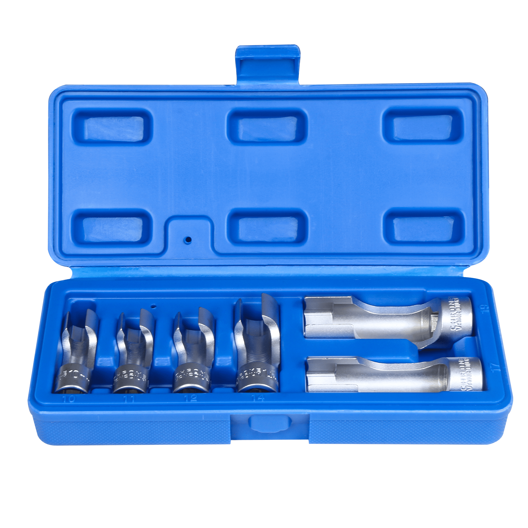 6-Piece Open-End Fuel Line Wrench Set with Grooves, Sizes: 10/11/12/14 ...