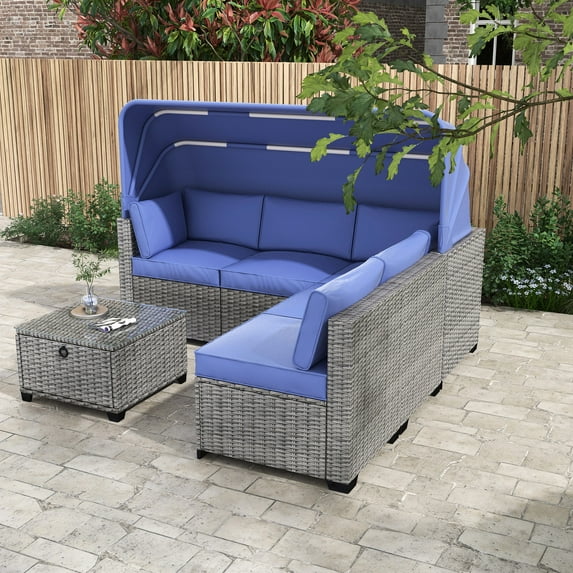 6-Piece Outdoor Set with Soft Texture Fabric and Stable Frame ...