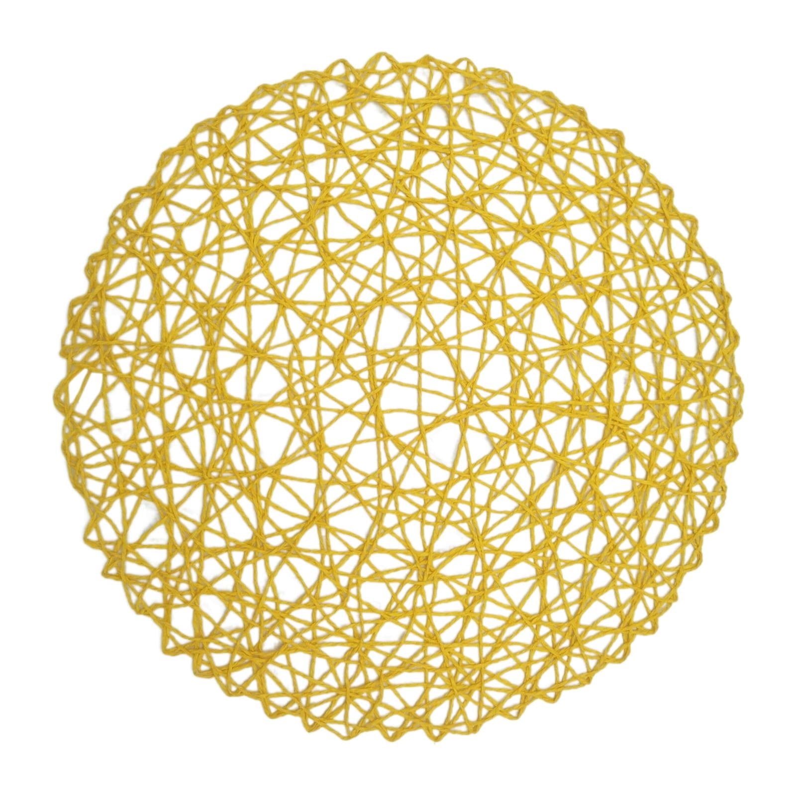 6-Piece Paper Rope Mat Hand-Woven Insulation Mat Round Table Mat ...