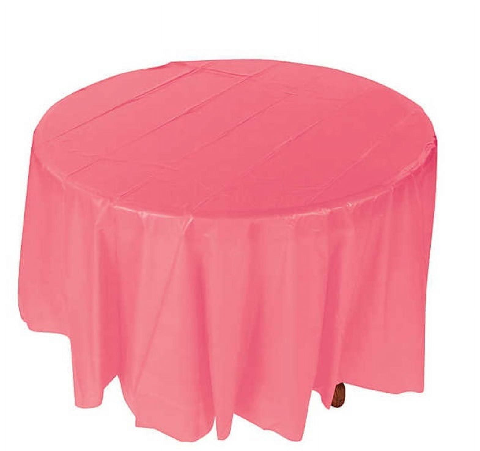 6 Piece Plastic Disposable Tablecloth 54 x 108 Inch Round Table Cover ...