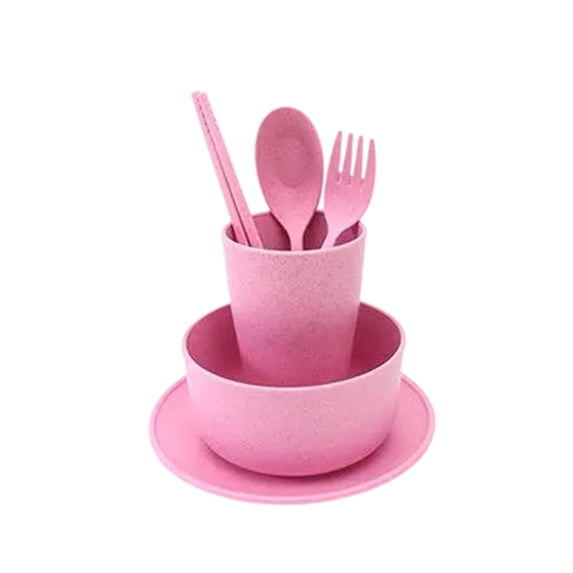 6-Piece Portable Tableware Set, Includes Bowl, Cup, Spoon, Fork, and ...