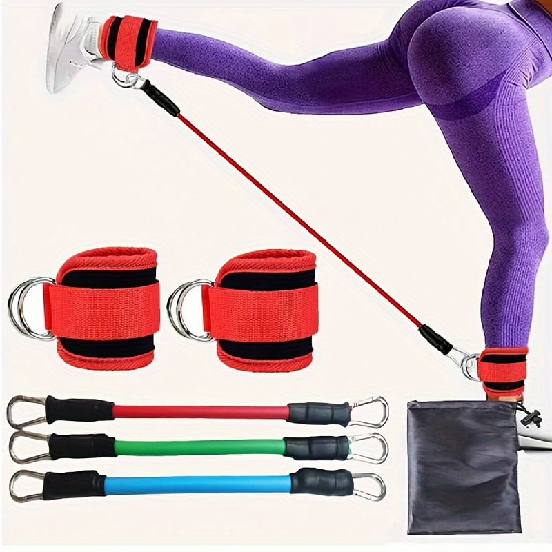 6-Piece Premium Ankle Resistance Band Kit - Tone, Strengthen and Sculpt ...