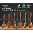 6-Piece Premium Teak Wooden Cooking Utensils Set - Heat Resistant Non ...
