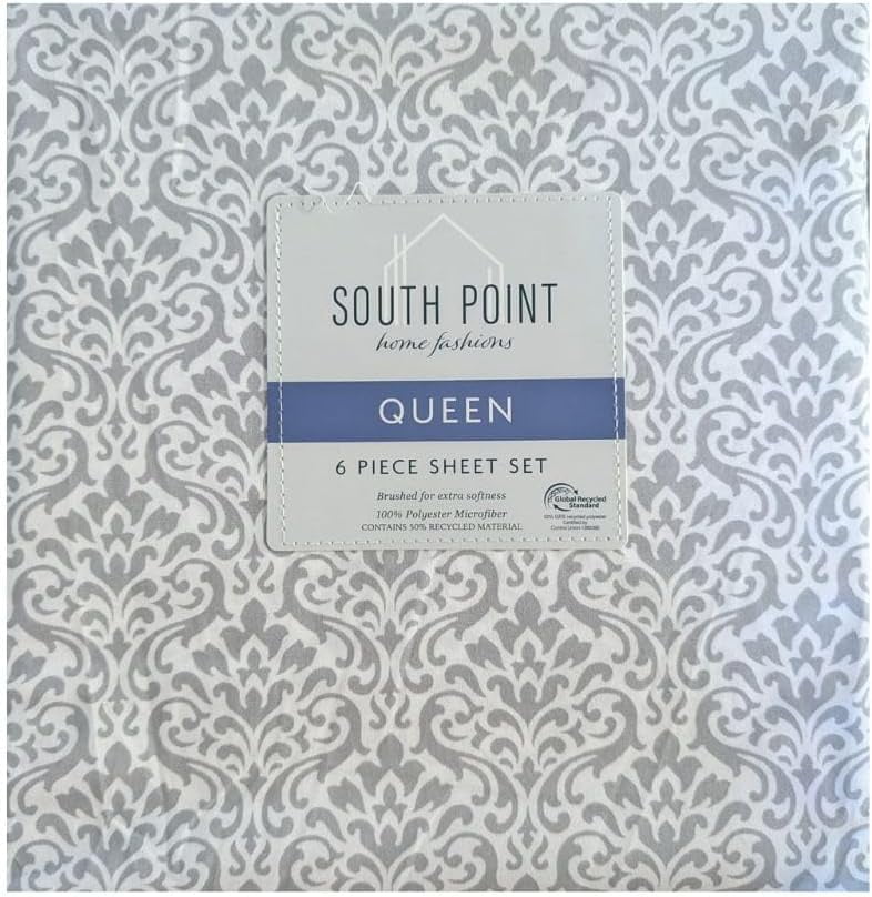 6-Piece Printed Sheet Set - Queen/King | 17" Extra Deep | Cool, Crisp ...
