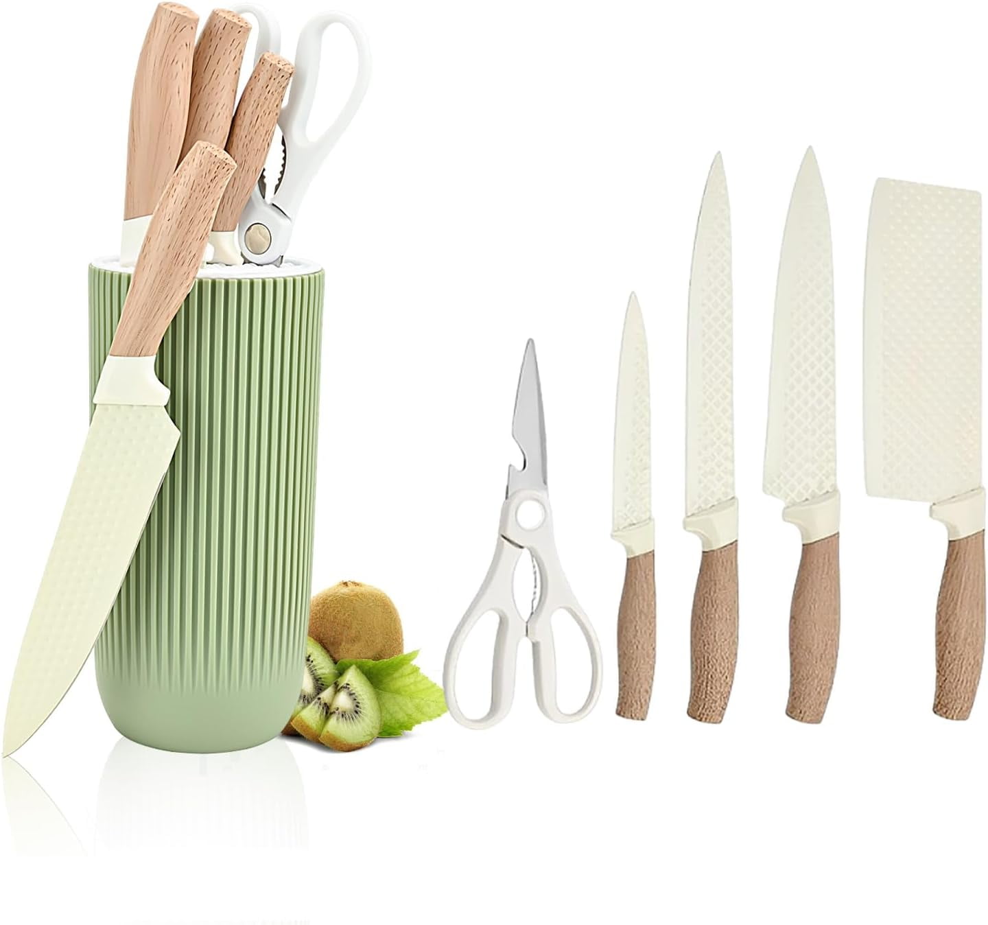 6-Piece Professional Chef Knife Set with Block – Stainless Steel ...