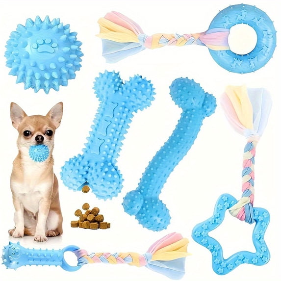6-Piece Puppy Teething Toy Set, Small Dog Chew Toys for Dental Cleaning ...