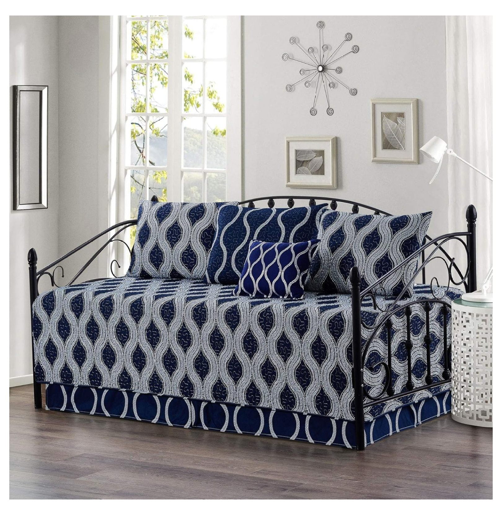 6 Piece Quilted Microfiber Daybed Bedding Cover Set, Soft Lightweight ...