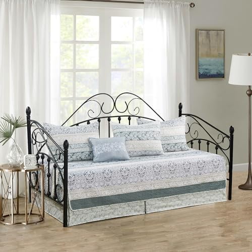 6 Piece Quilted Microfiber Daybed Bedding Cover Set, Soft Lightweight ...