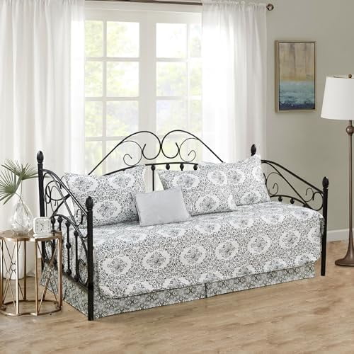 6 Piece Quilted Microfiber Daybed Bedding Cover Set, Soft Lightweight ...