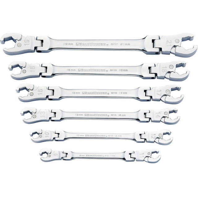 6 Piece Ratcheting Flex Flare Nut Wrench Set- Metric - Walmart.com
