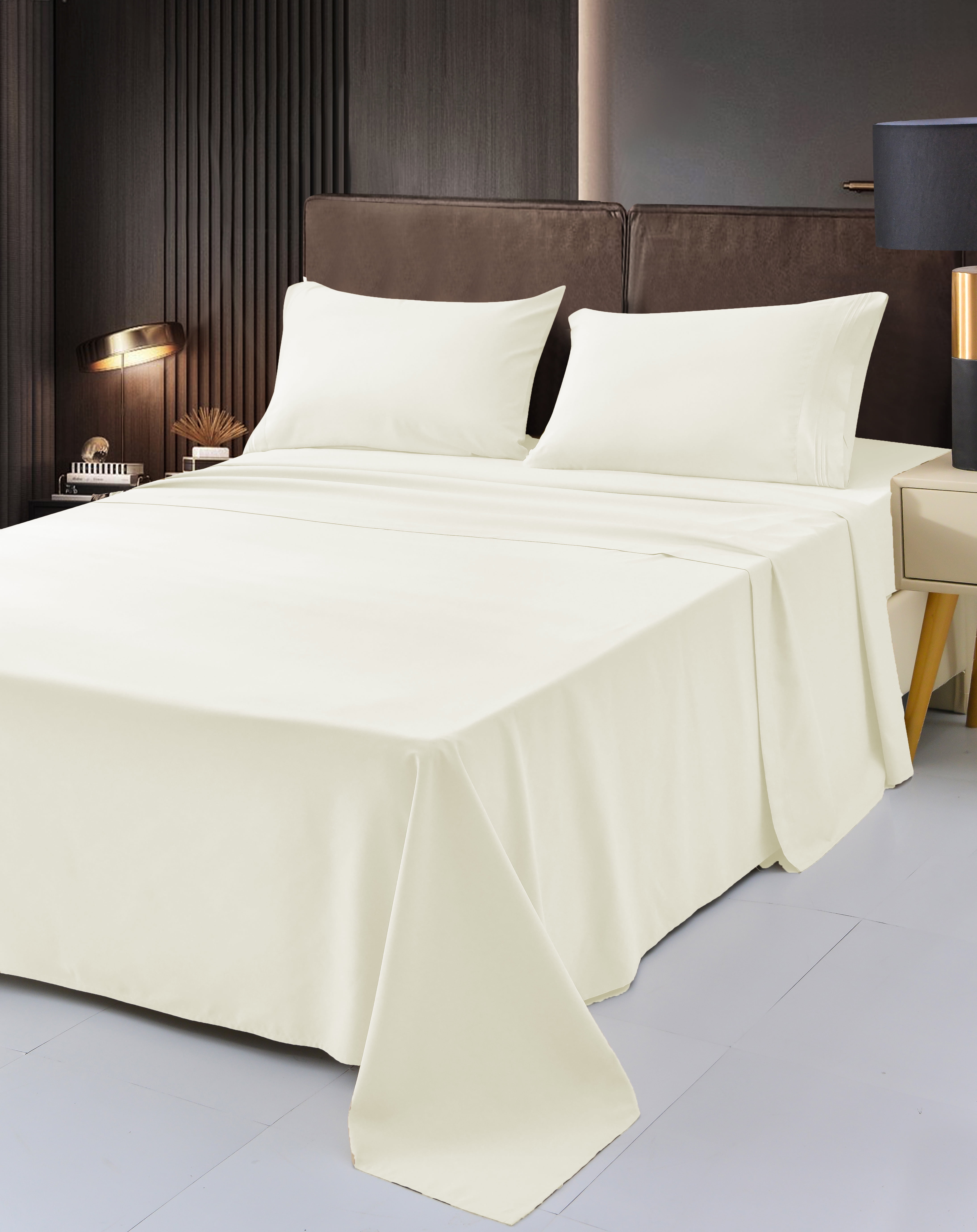 6 Piece Rayon Made From Bamboo Sheet Set by OKAO, Calking Ivory Sheets ...