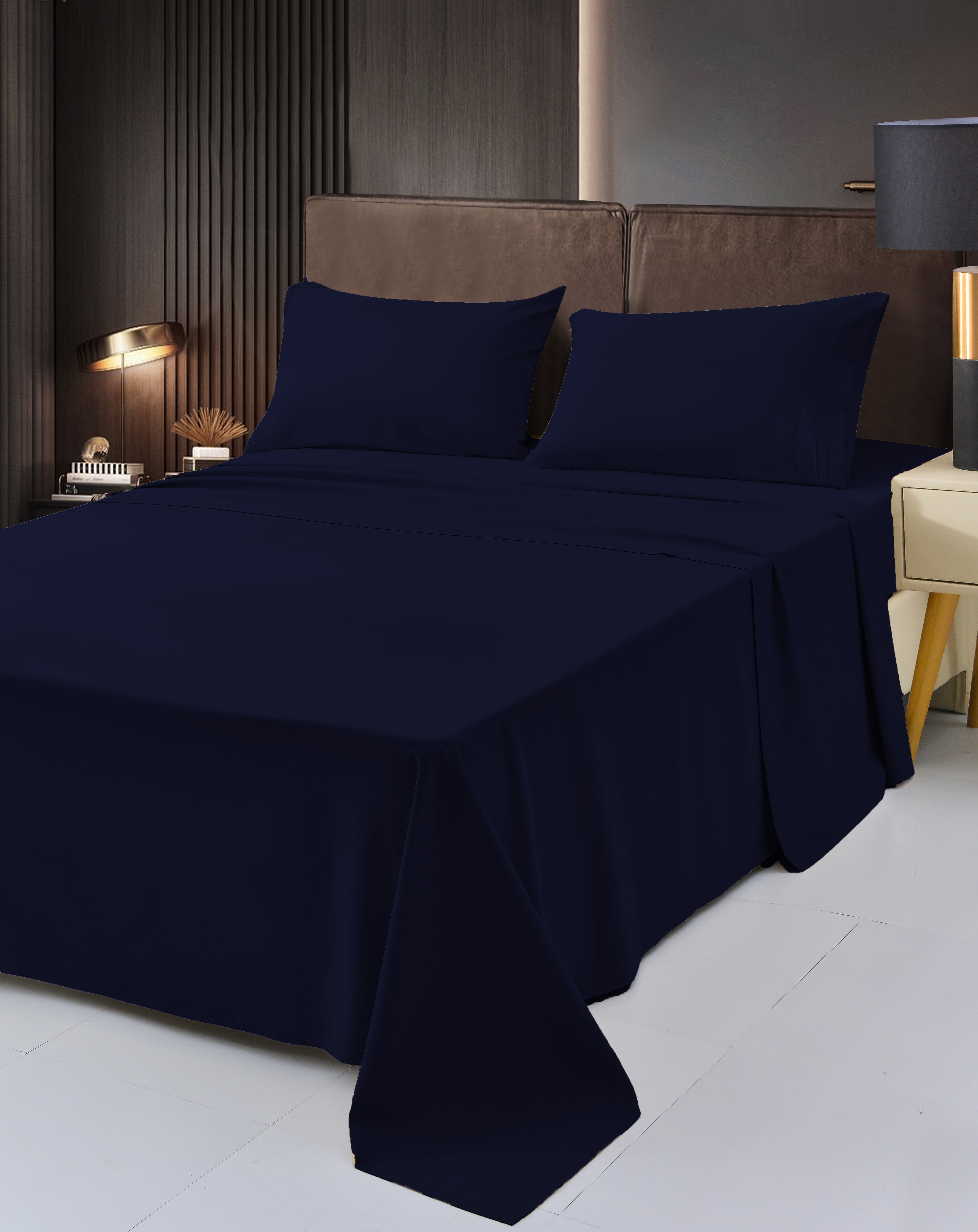 6 Piece Rayon Made From Bamboo Sheet Set by OKAO, Full Navy Sheets ...