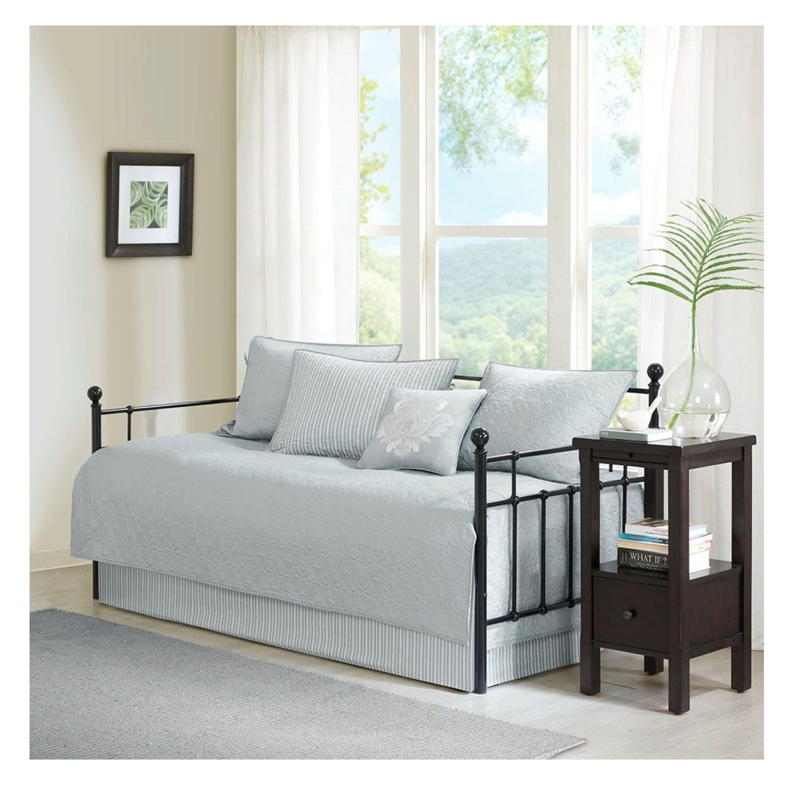 6 Piece Reversible Daybed Cover Set Grey Daybed as Pic - Walmart.com