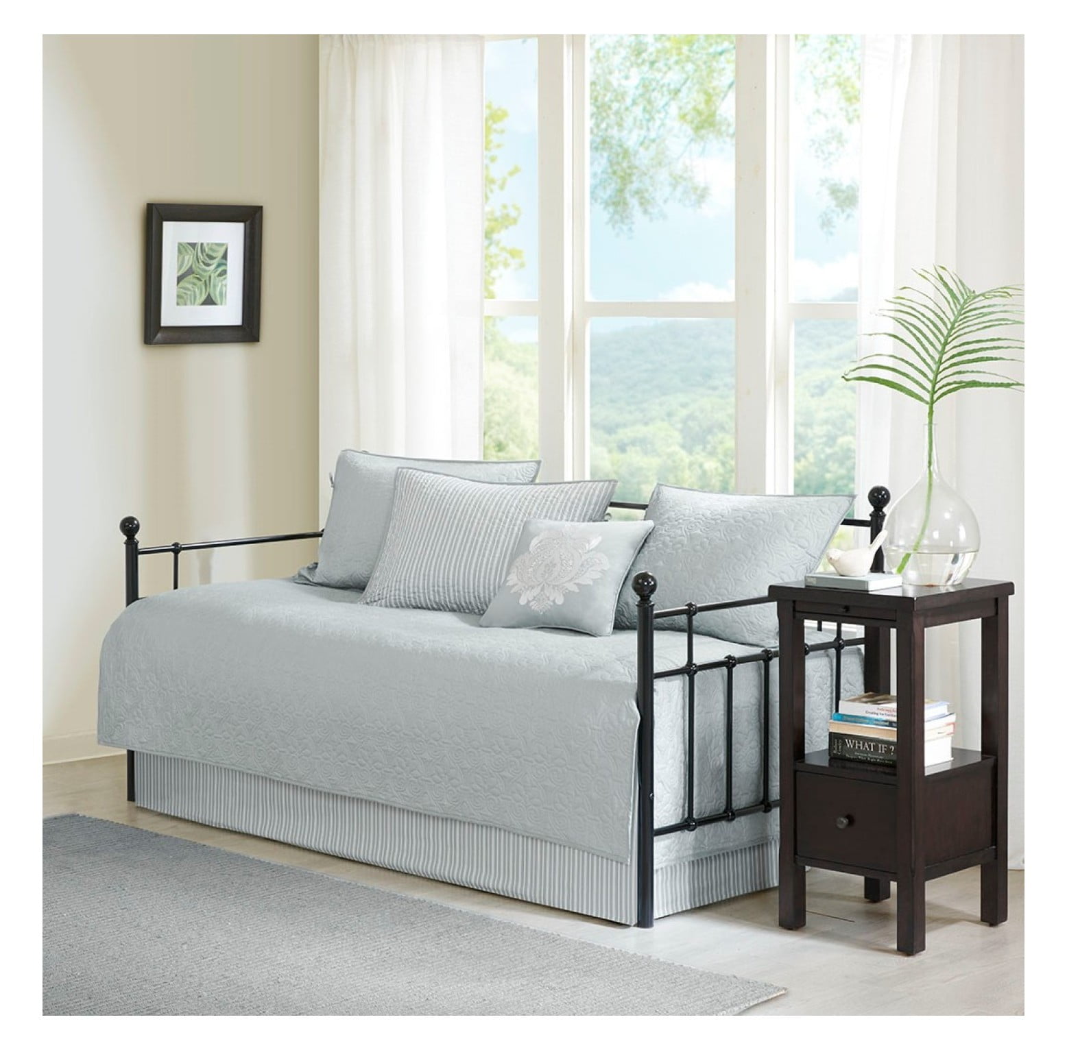 6 Piece Reversible Daybed Cover Set Grey Daybed - Walmart.com