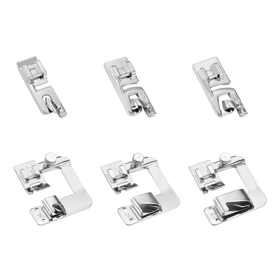 AZPPANXI 6-Piece Rolled Hem Presser Foot Set, Wide & Narrow Hemmer Feet ...