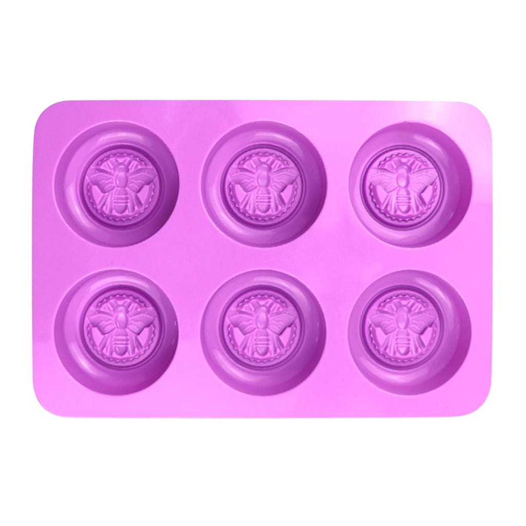 6-Piece Round Bee Silicone Mold Wax Melt Polymer Aromatherapy Making ...