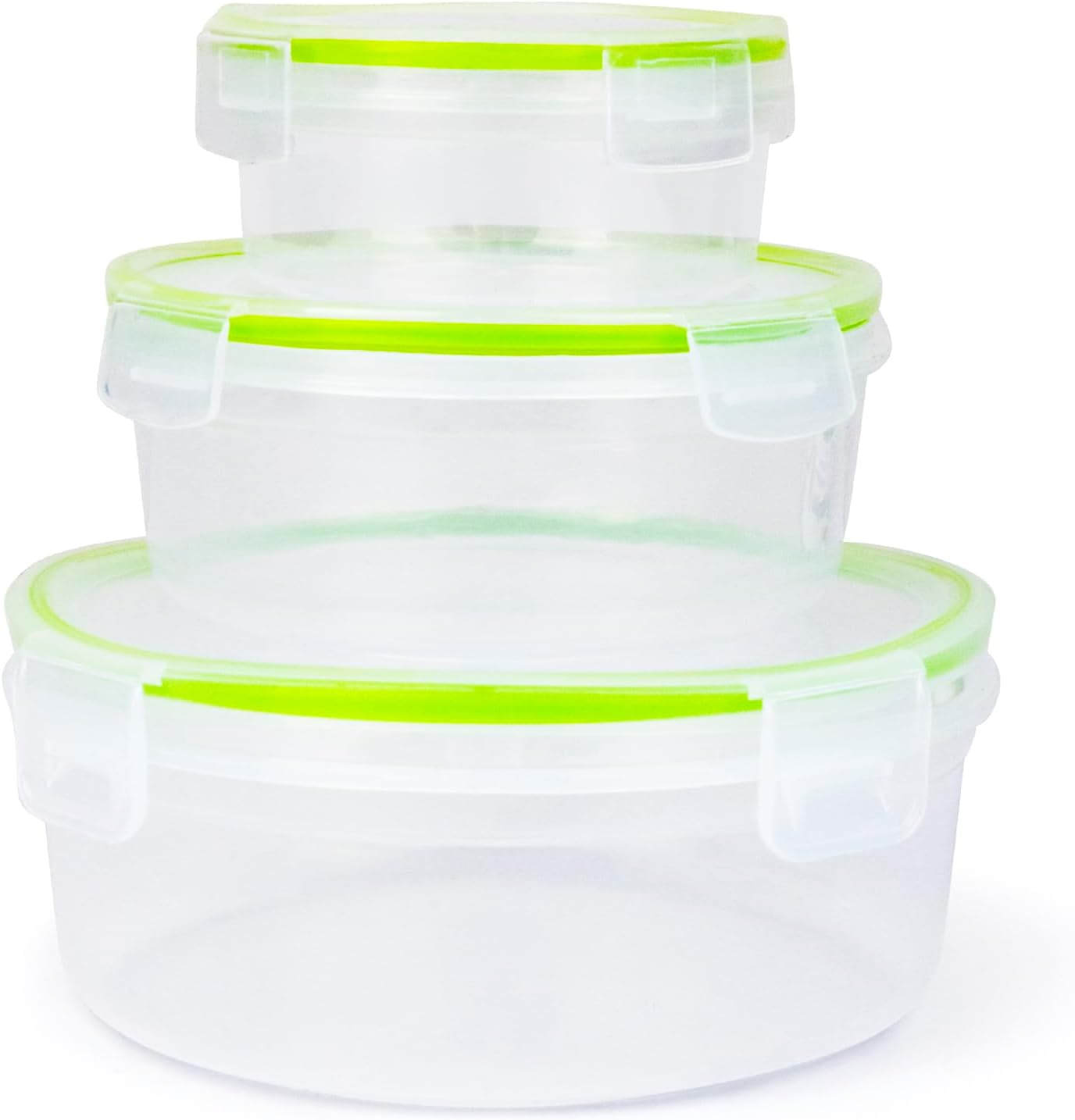 6-Piece Round Food Storage Container Set Click-and-Lock Containers w ...