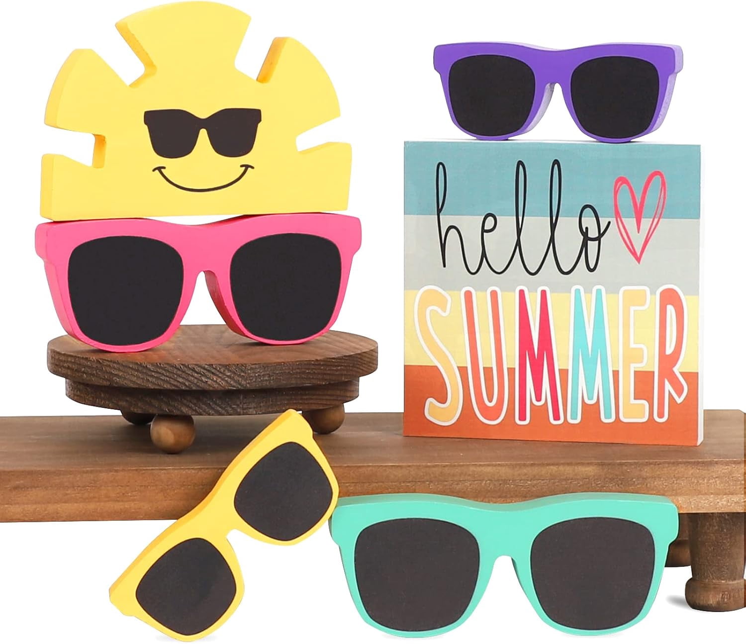 "6-Piece Rustic Summer Sign Set – Ideal Tiered Tray Decor Featuring ...