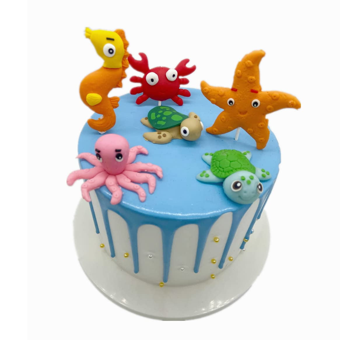 6 Piece Under SCH4 the Sea Cake Topper Ocean Ocean Sea Animals Octopus ...