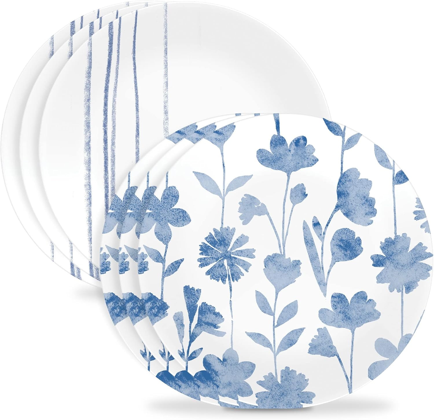 6-Piece Salad Plate Set, Triple-Ply Glass, Shatterproof, 8-1/2 ...