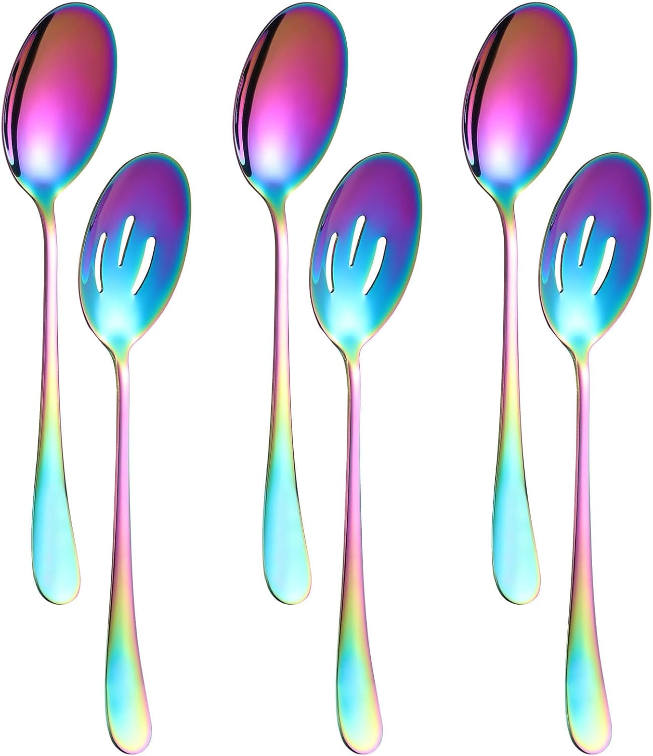 6-Piece Serving Set, 8.7-Inch Stainless Steel Buffet Spoons, Large ...