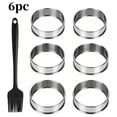 6-Piece Set of 4-Inch British Muffin Rings, Stainless Steel Bread Rings ...