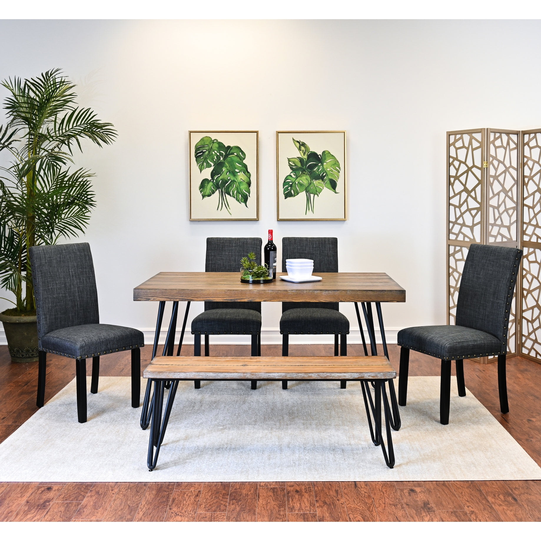 6-Piece Set - Hairpin Design & Sturdy Construction - Dining Room ...