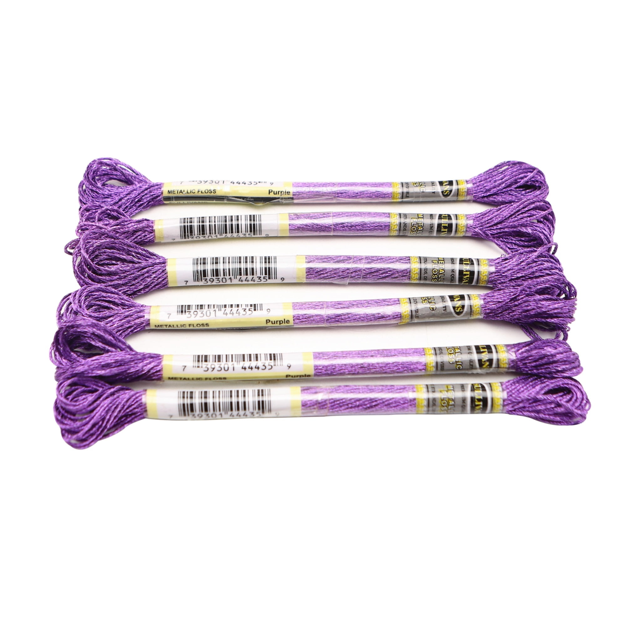 6 Piece Set Light Effect High Sheen Metallic Embroidery Floss Cross ...