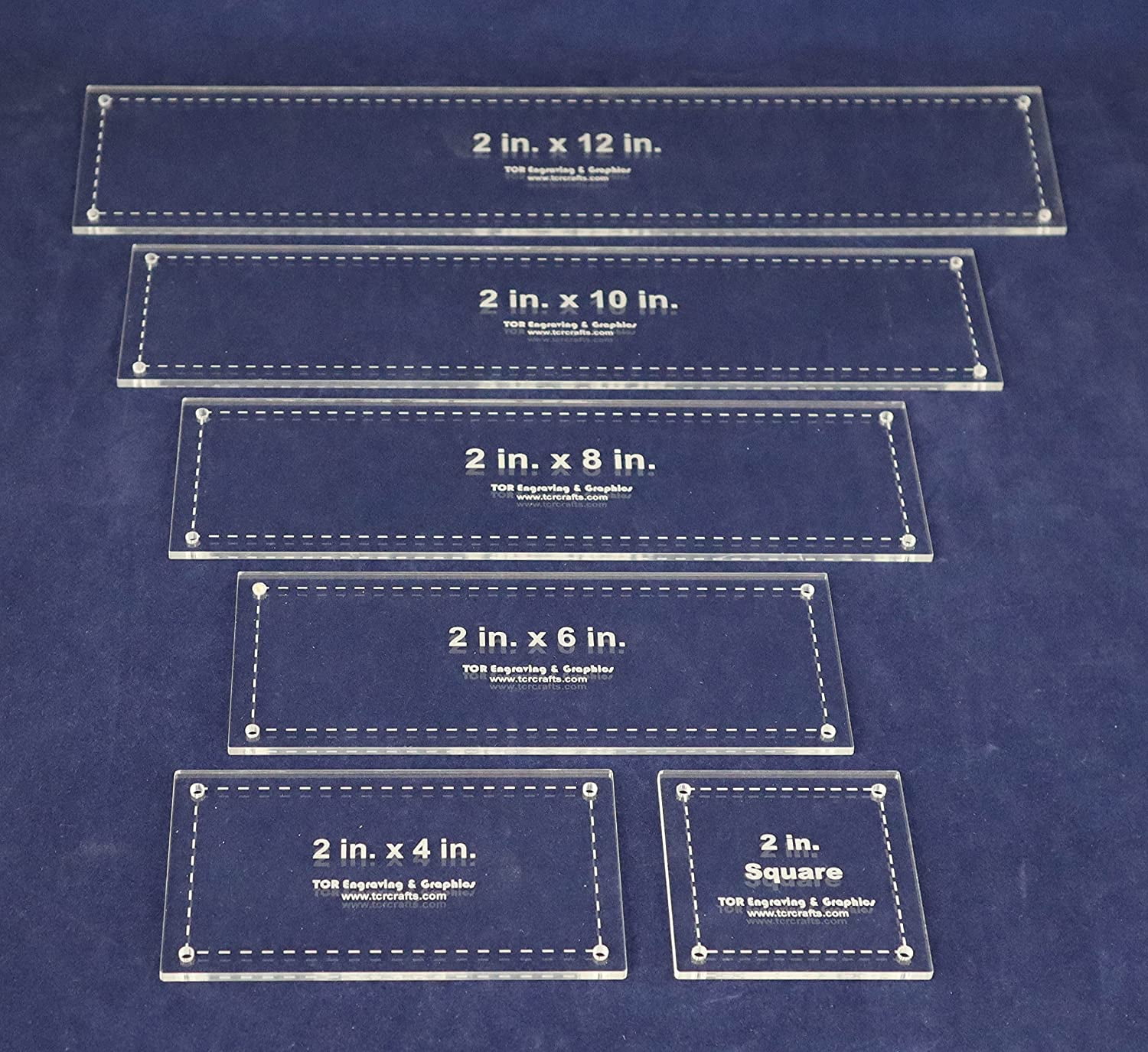 6 Piece Set Rectangles 2x4, 2x6, 2x8, 2x10, 2x12-1- 2 Inch Square -1/8 ...