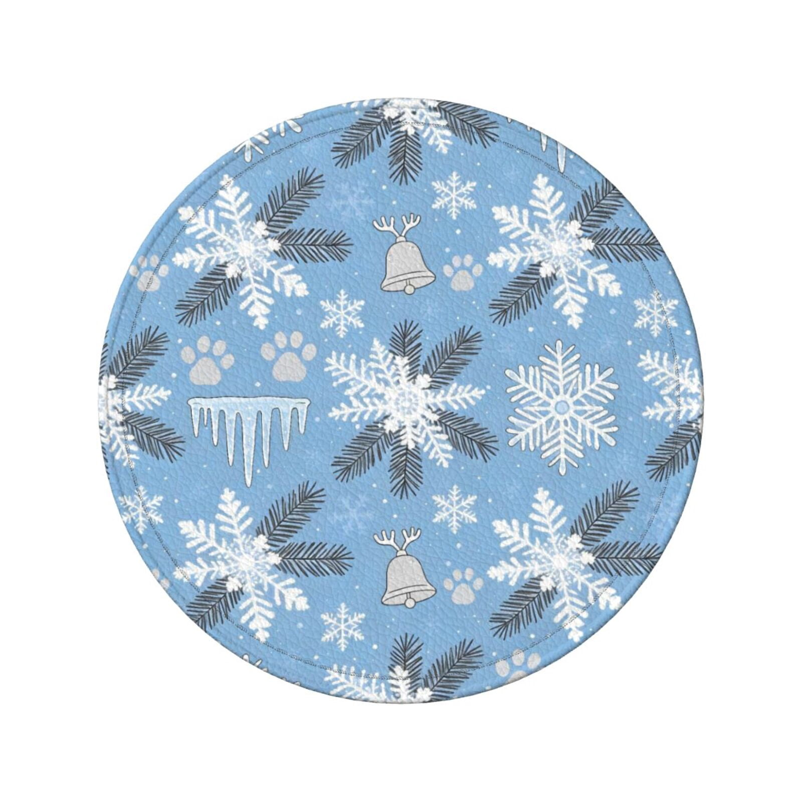 6-Piece Set Of Round Coasters Water-Resistant Leather Double-Sided Non ...