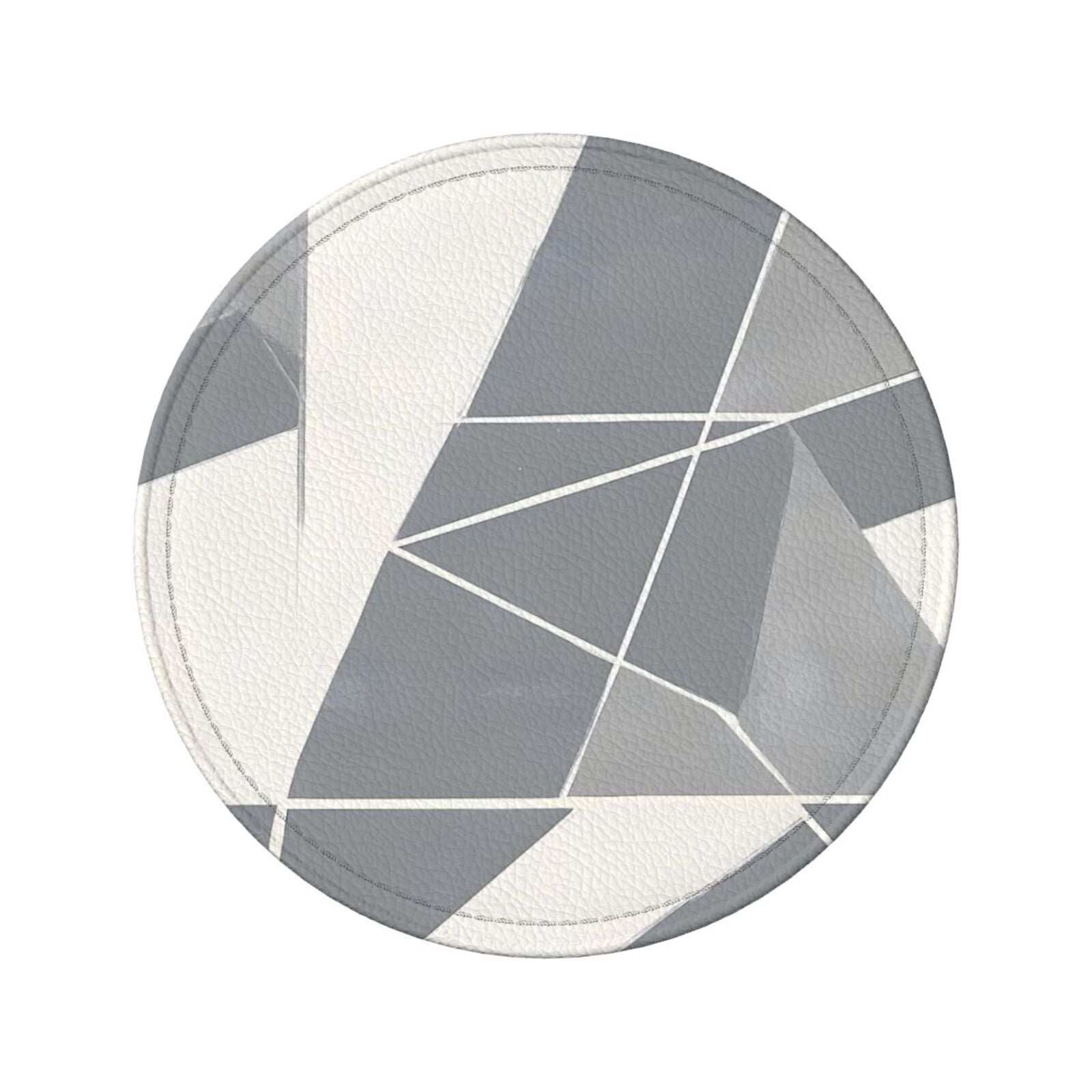 6-Piece Set Of Round Coasters Water-Resistant Leather Double-Sided Non ...