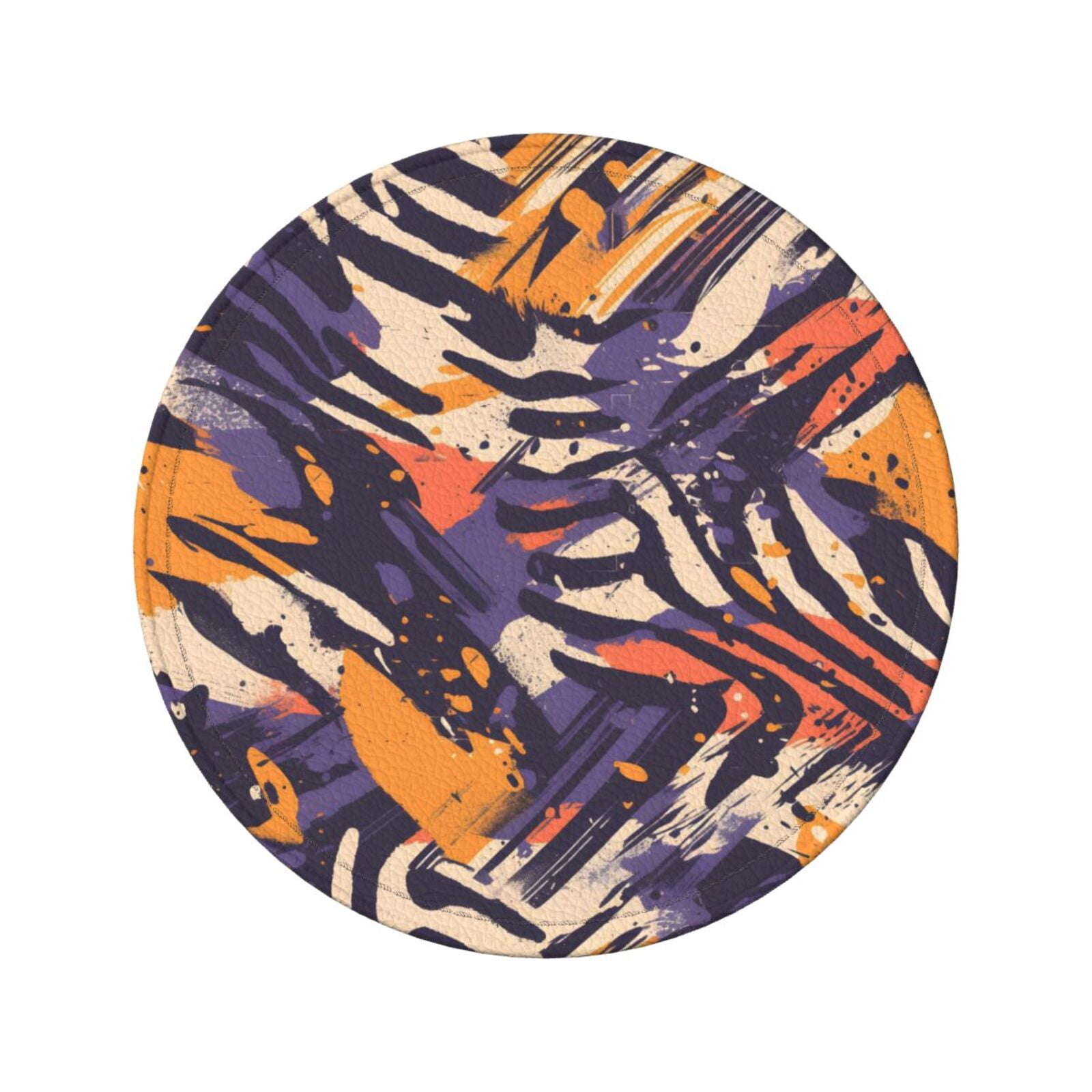 6-Piece Set Of Round Coasters Water-Resistant Leather Double-Sided Non ...
