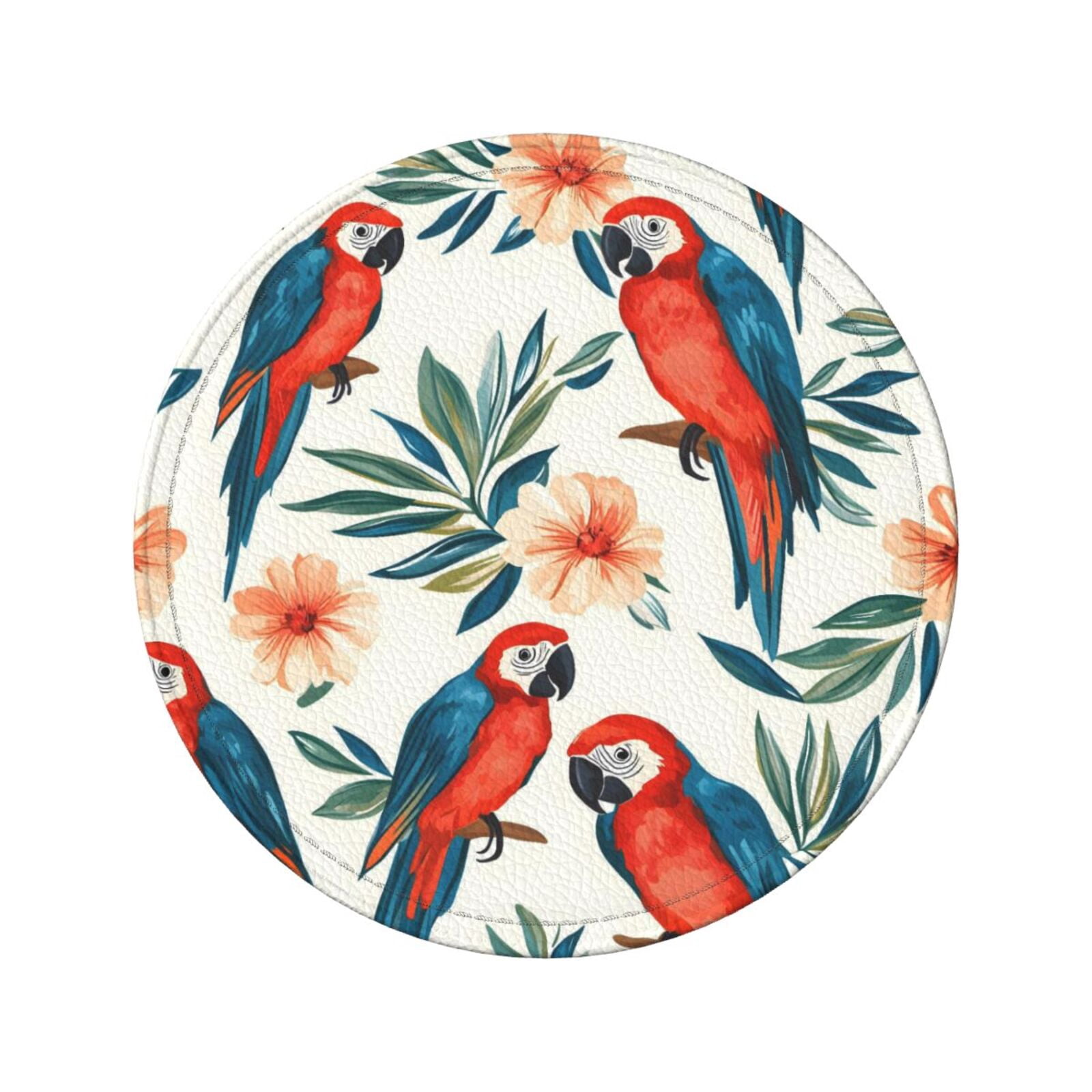 6-Piece Set Of Round Coasters Water-Resistant Leather Double-Sided Non ...