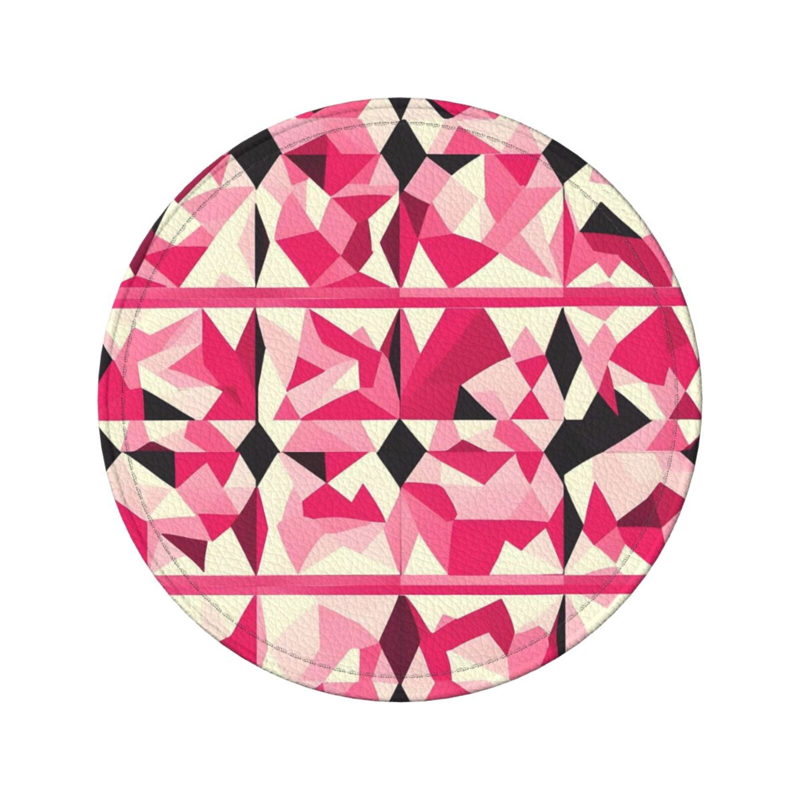 6-Piece Set Of Round Coasters Water-Resistant Leather Double-Sided Non ...