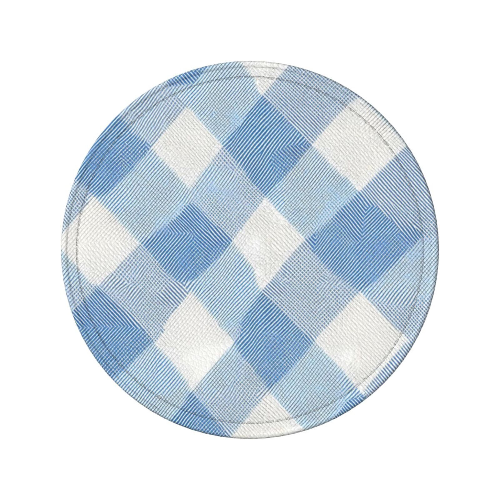 6-Piece Set Of Round Coasters Water-Resistant Leather Double-Sided Non ...
