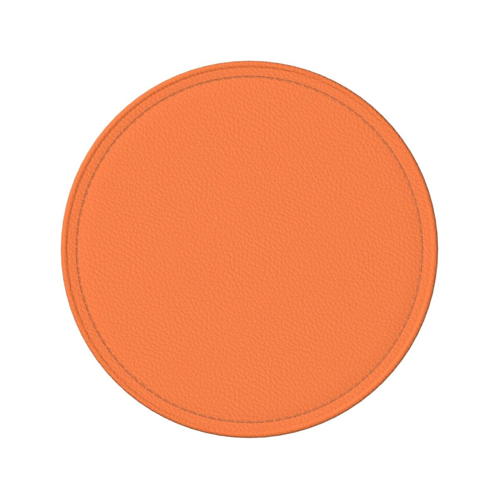 6-Piece Set Of Round Coasters Water-Resistant Leather Double-Sided Non ...