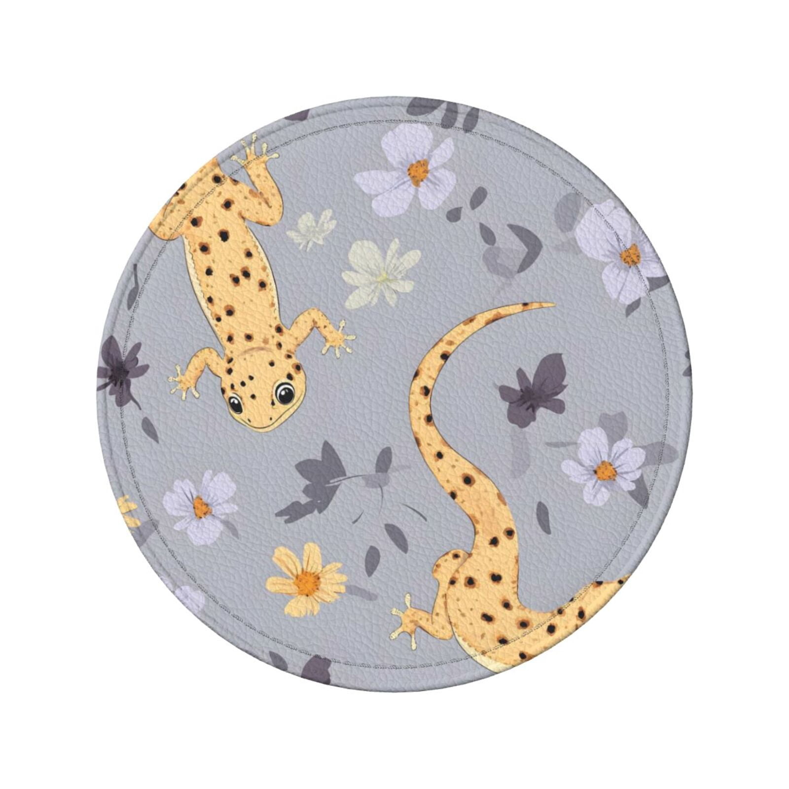 6-Piece Set Of Round Coasters Water-Resistant Leather Double-Sided Non ...